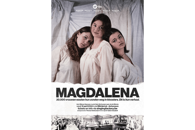 Ann Van den Broeck en Ivan Pecnik naast jongeren in Magdalena - Musical ...